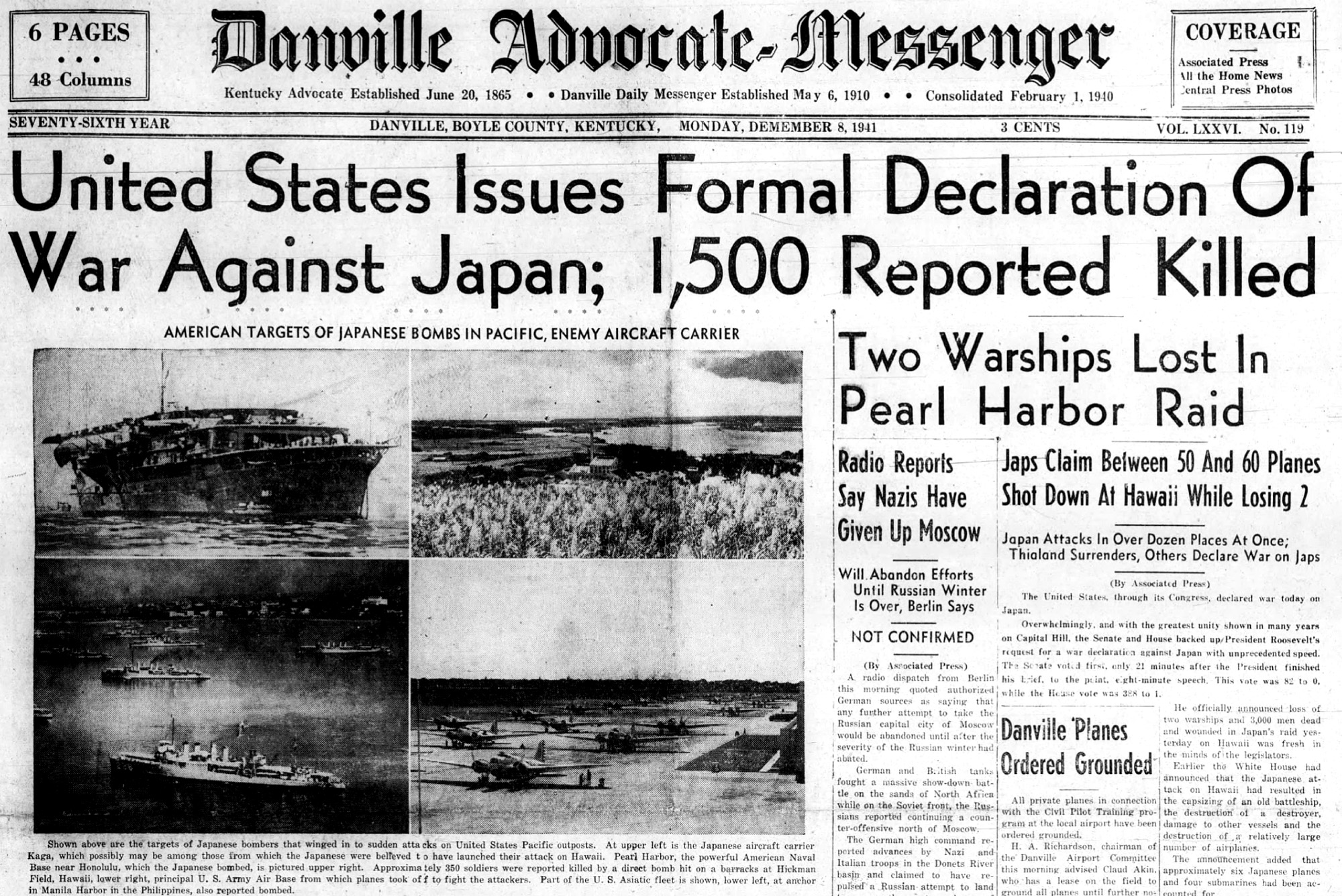 War in print: 75 years after Pearl Harbor, archives document local war ...